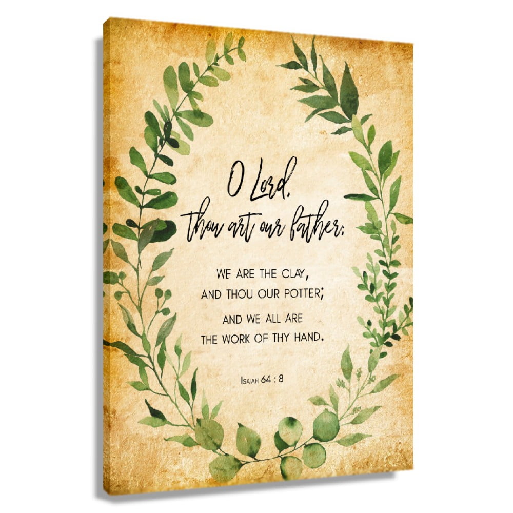 Bible Scripture Wall Art Vintage Isaiah 64 8 Posters Leaves Canva ...