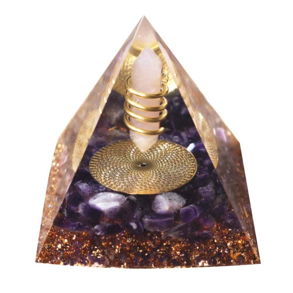 FTjfrsbc Orgonite Chakra Crystal Natural Orgone Pyramid Reiki Energy ...