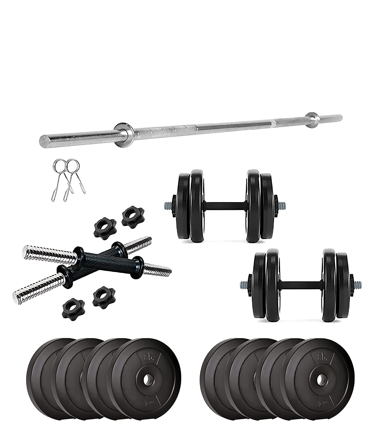 anythingbasic. PVC 16 Kg Home Gym Set with 4 Ft Gym Rods and One Pair ...