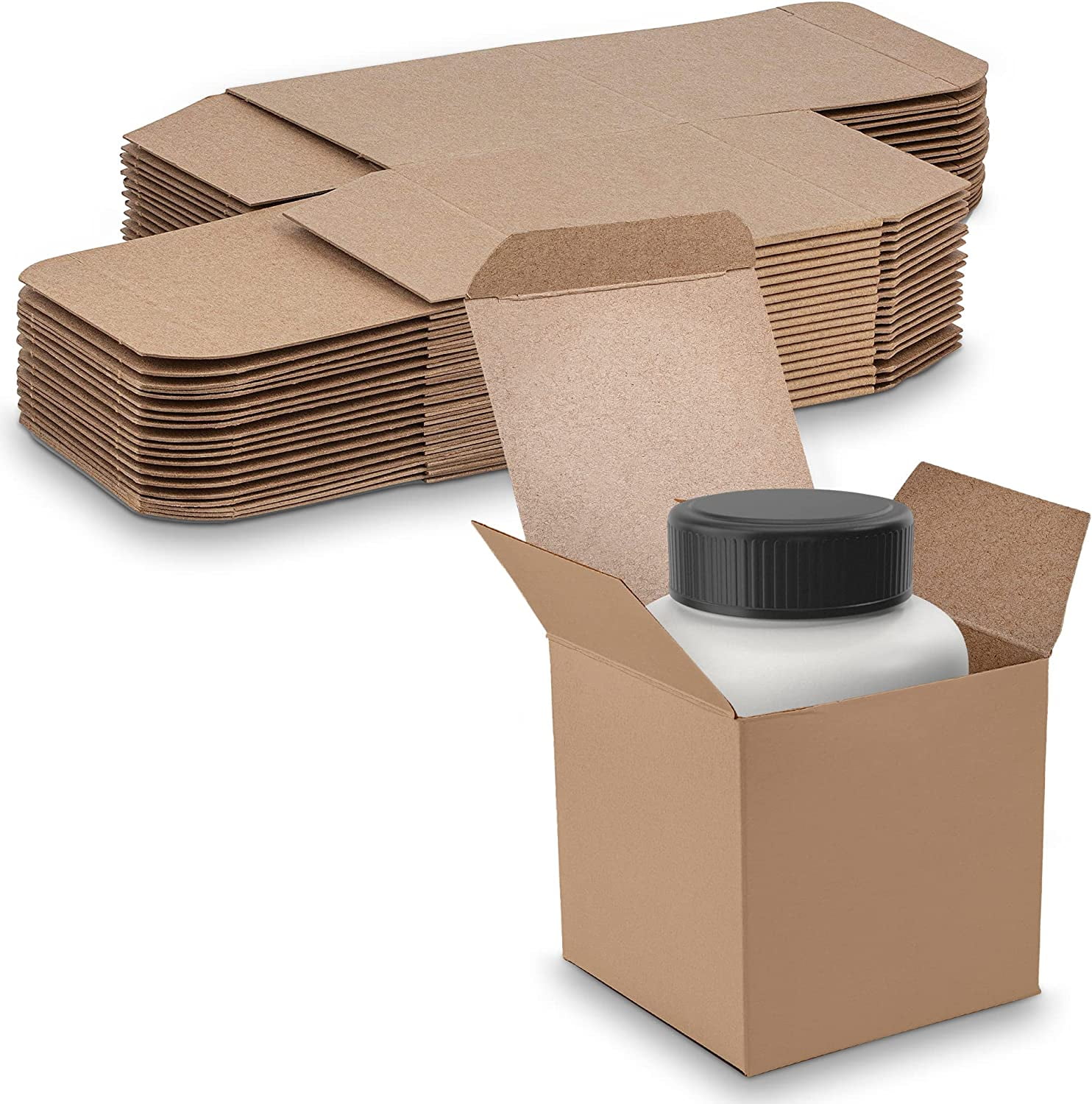 MT Products 4" x 4" x 4" Tuck Top Kraft Paperboard Gift Boxes - Pack of ...