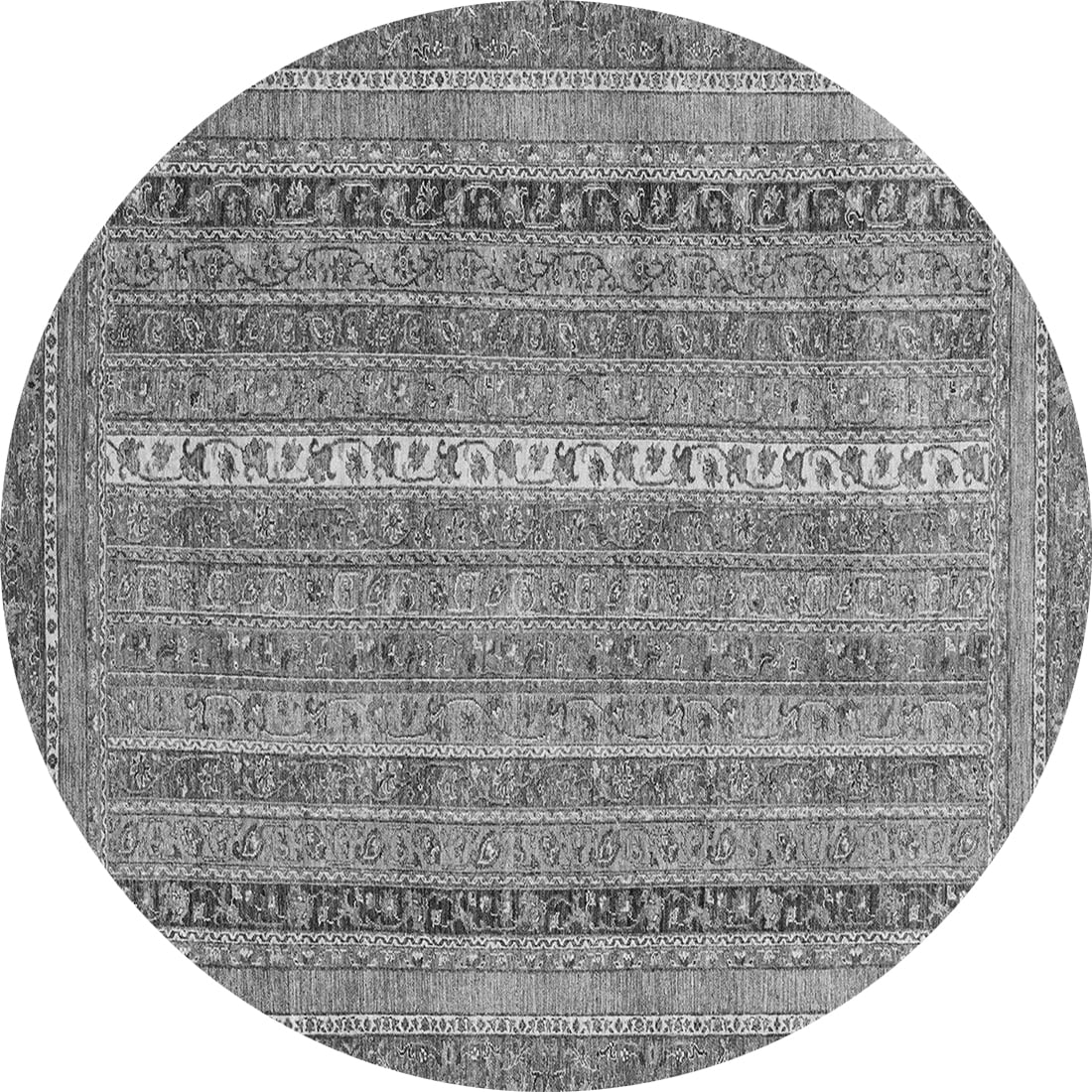 Ahgly Company Indoor Round Abstract Gray Modern Area Rugs, 6' Round ...