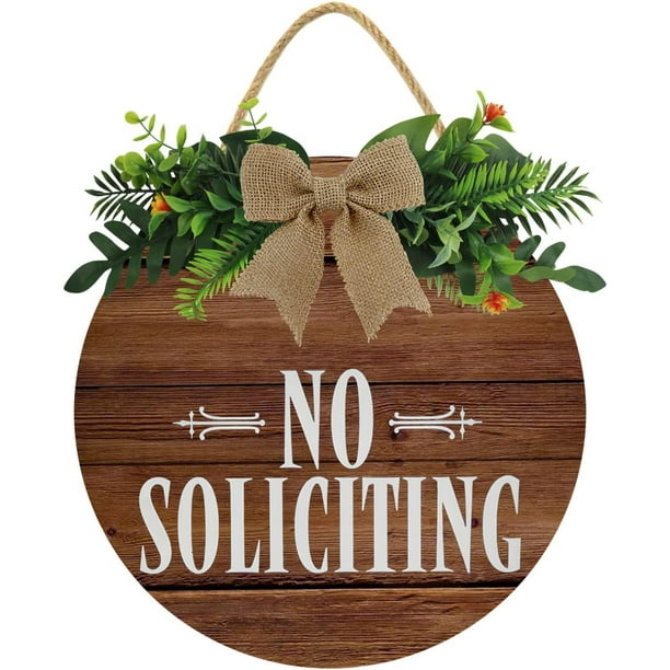 Eveokoki 11" No Soliciting Funny Sign, No Soliciting Door Wood Sign for ...