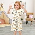 Animal Dog Yellow Tile Short Sleeve Dress A-Line Cute Midi Casual ...