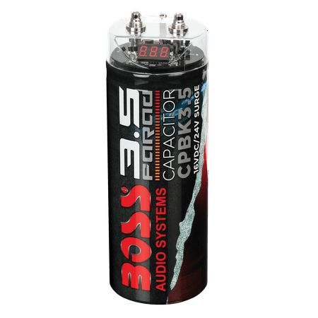 BOSS Audio Systems CPBK3.5 Car Audio Capacitor - 3.5 Farad, Energy ...