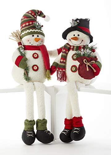 DeltonProducts 24" Terry Christmas Dangle Leg Snowman, 2 Asst - Walmart.com