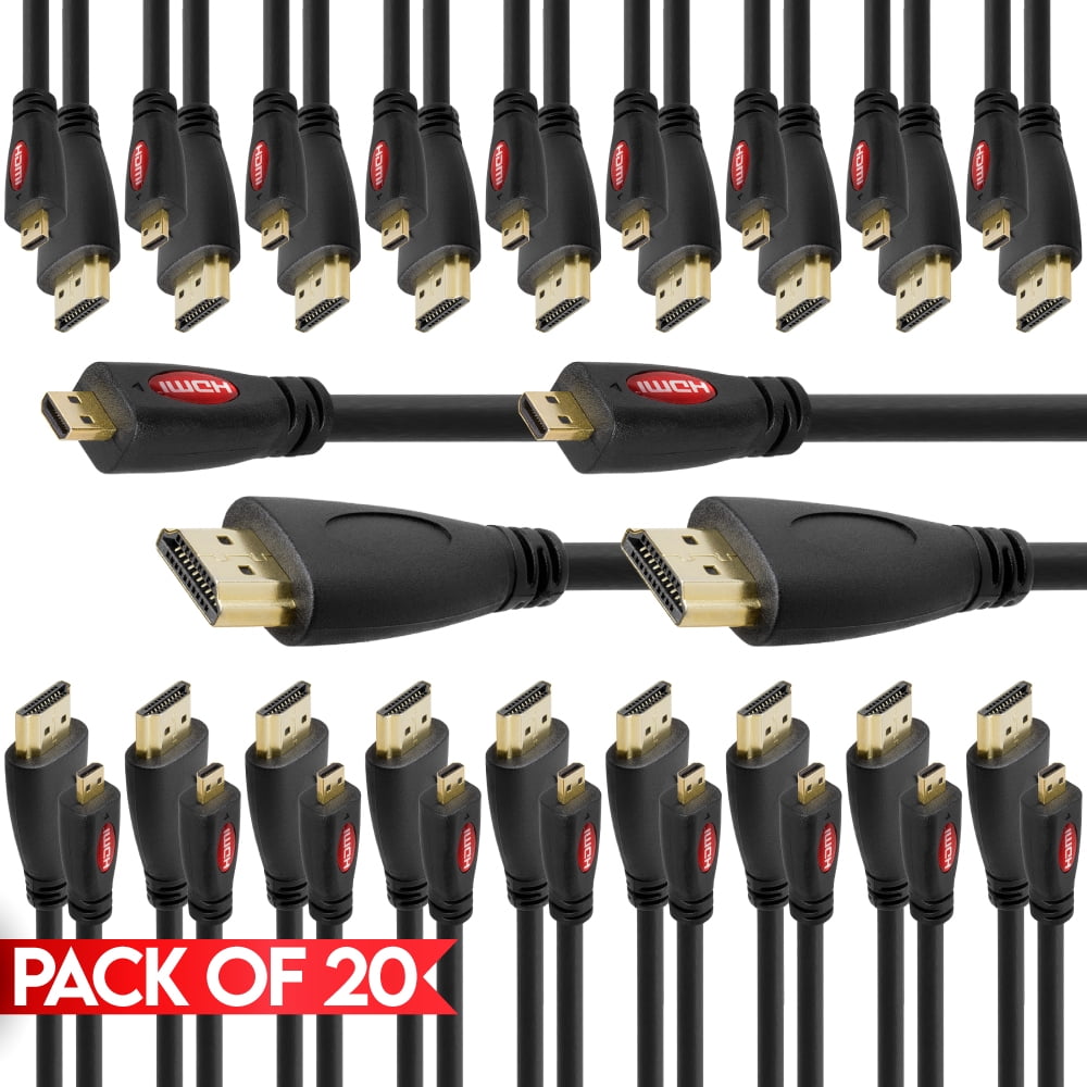 Cmple - [20 PACK] 15 FT Micro HDMI to HDMI Cable Adapter, 4K Micro Type ...