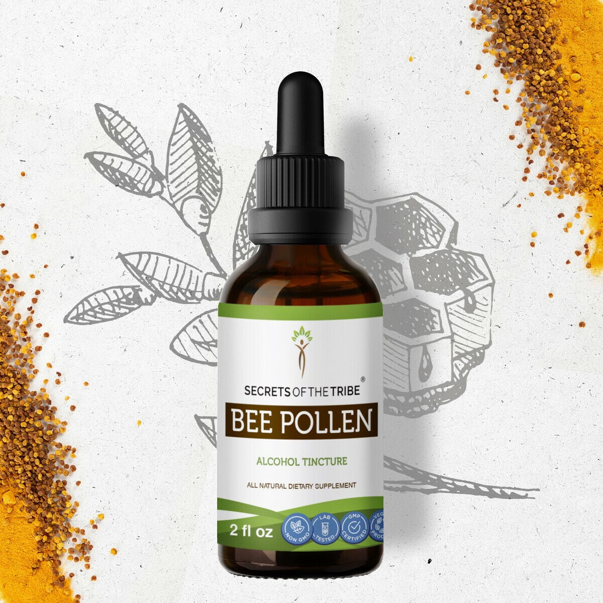 Bee Pollen Tincture Alcohol Extract, Organic Bee Pollen (Bee Pollen) 2 ...