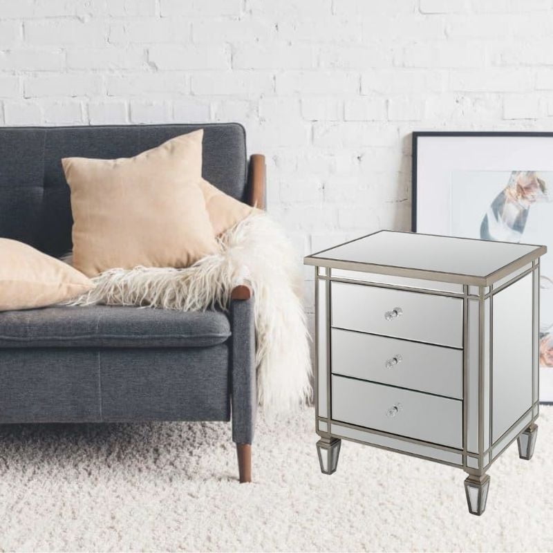 Click here for Take Me Home Furniture Trudy Mirrored Nightstand... prices
