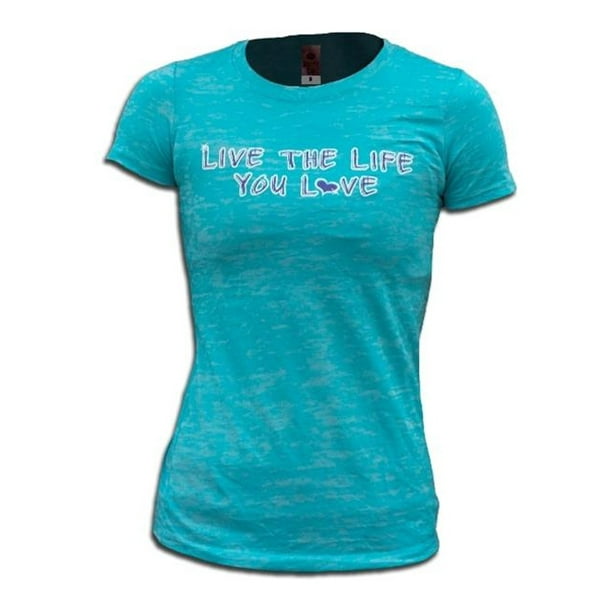 Whooha Gear 114-6500-TB-M Live The Life You Love Burnout Tee- Tahiti ...