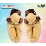 Animal Slippers - Plush Pug Dog Slippers by Silver Lilly (Light Brown ...