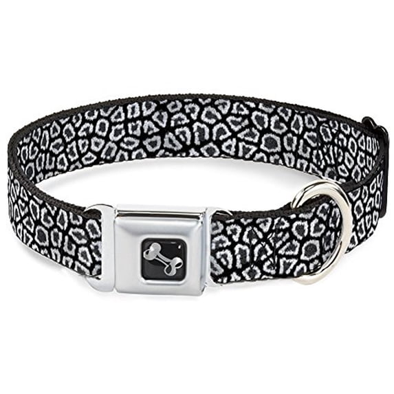 Buckle-Down Pet Collar, Dog Collar Metal Seatbelt Buckle, Leopard Black ...