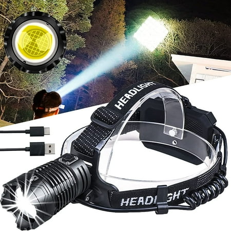 LED Rechargeable Headlamp, XHP360 Adult Headlamp Super Bright 100000 ...