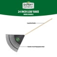 Expert Gardener 24-inch Wood and Poly Leaf Rake, Wide Head for Yard ...