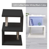 Miumaeov Modern Coffee Table Modern Side Table LED High Gloss S-Shaped ...