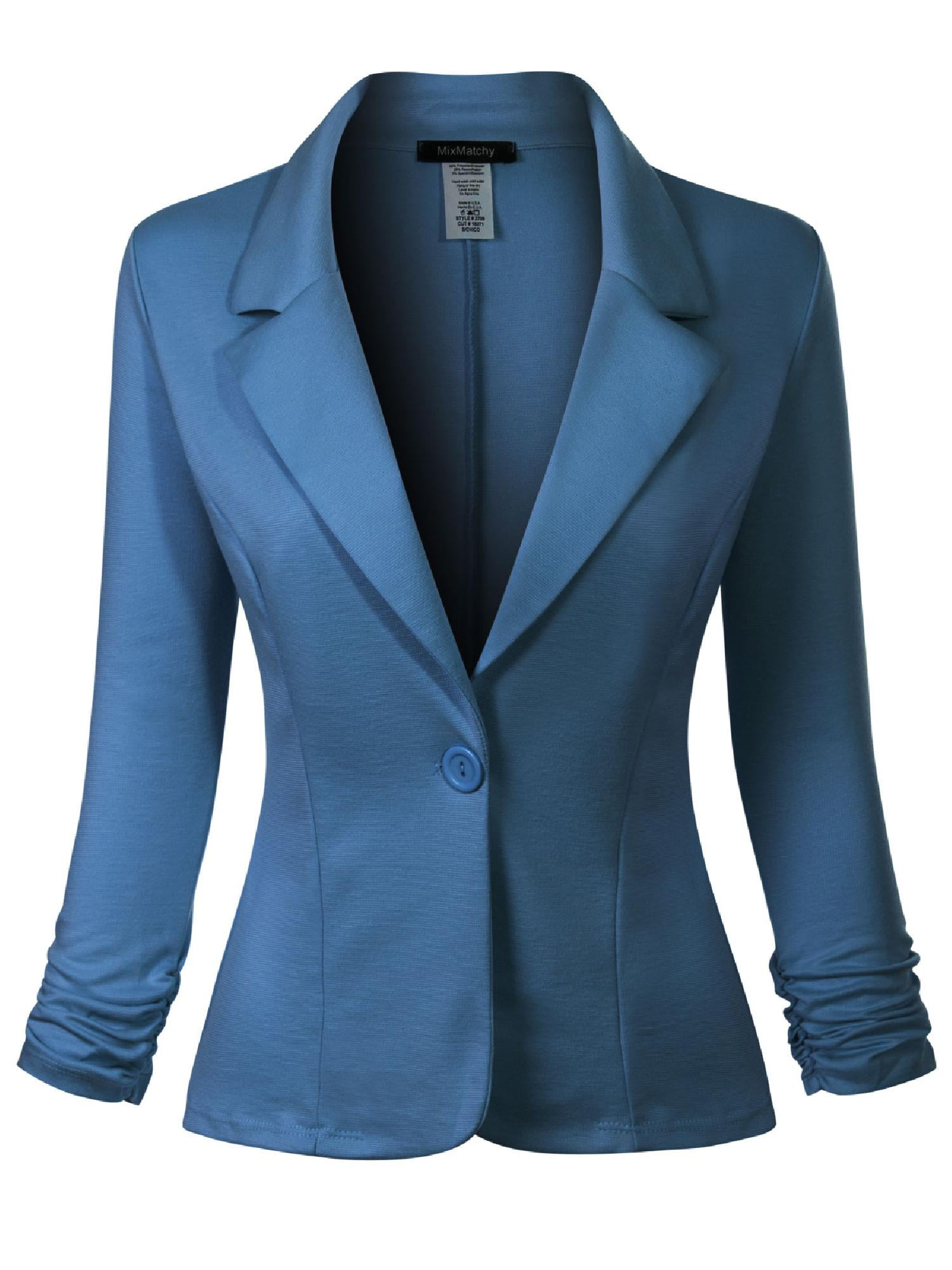 Made by Olivia Women's Classic Casual Work Solid Color Knit Blazer ...