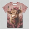 CONZONE Girls Summer Tops Short Sleeve Cattle Graphic Tshirts For Girls ...