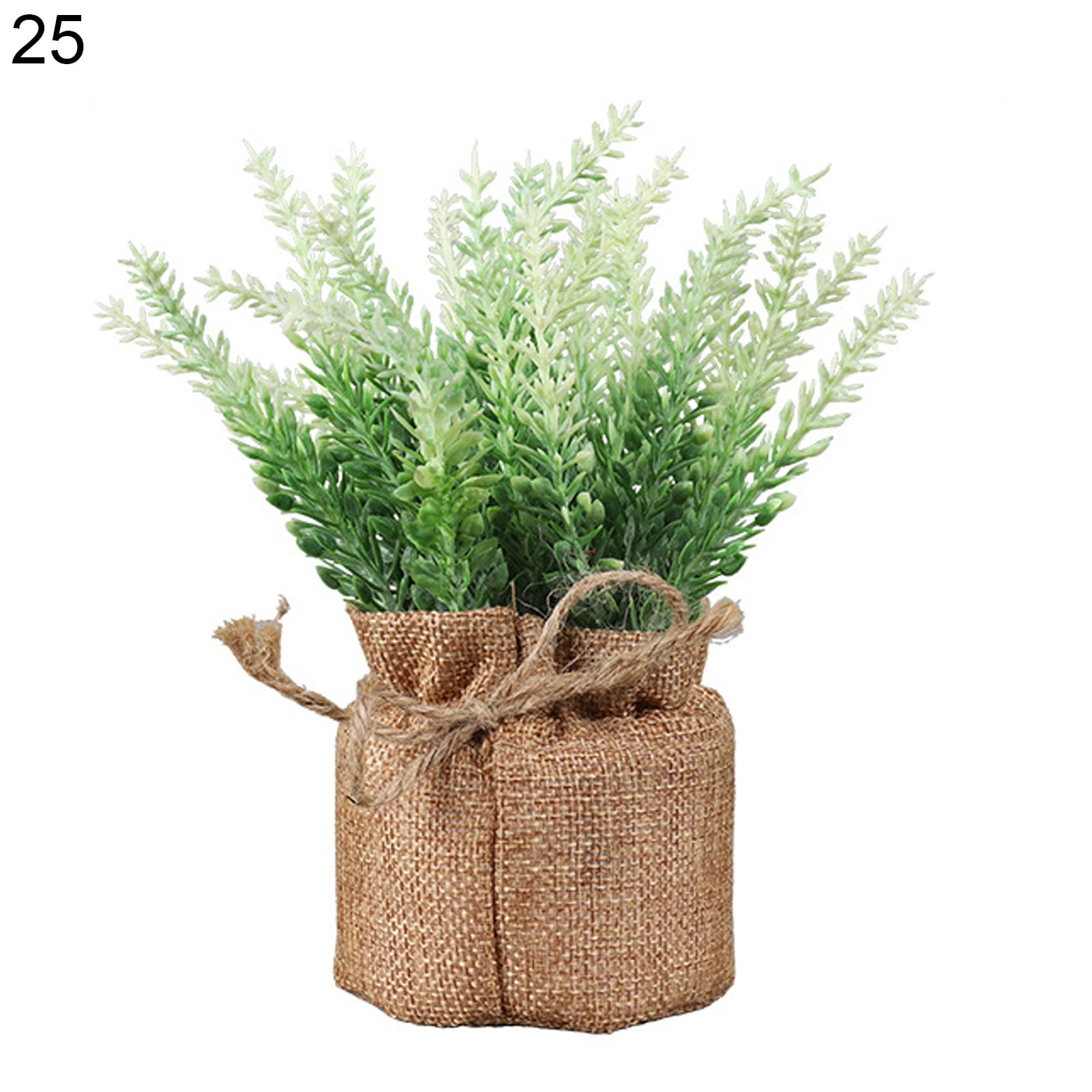 Artificial Flowers with Burlap Cloth Potted Mini Fake Flowers Indoor ...