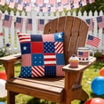 Byujiro Pillow Cover Star & Stripe Throw Pillow Case Red White Blue ...