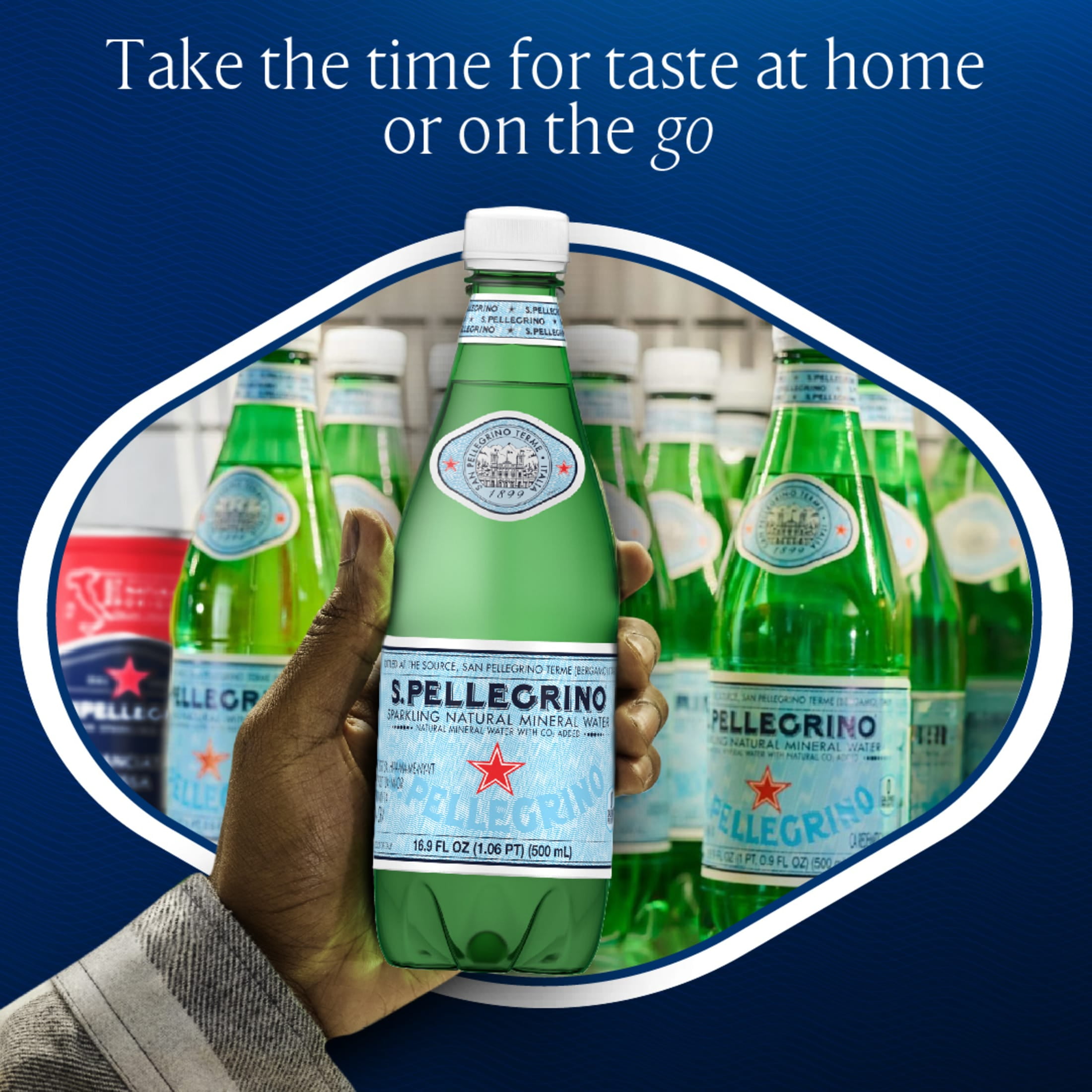S.Pellegrino Sparkling Natural Unflavored Bottled Drinks Mineral Water for Holiday, 202.8 fl oz ...