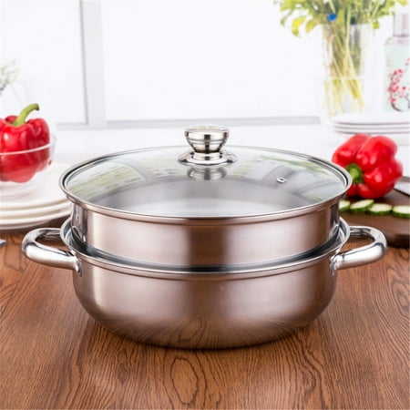ASEWUN Stainless Steel 2 Tier Steamer Food Induction Steaming Pot Dim ...