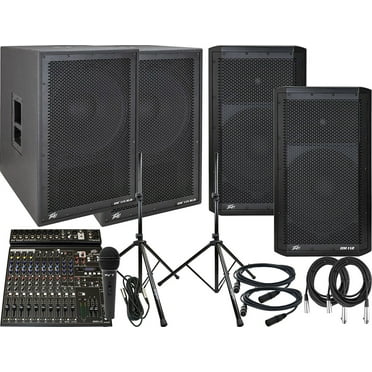 Sound Town Professional PA System with 15" Powered PA speakers, 200 ...