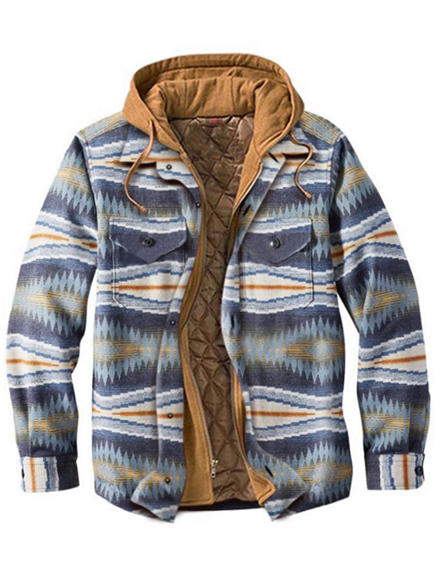 Avamo Sherpa Lined Hooded Jacket Coats For Men Winter Warm Fleece Lined ...