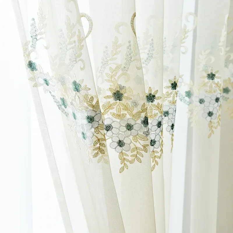 Click here for Jianglang White Embroidered Floral Tulle Curtains... prices