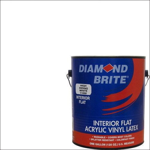 Diamond Brite Paint 1 gal. High Hiding White Flat Latex Interior Paint ...