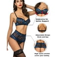 Avidlove Women Lace Lingerie Set With Garter Belt High Waist Bra And