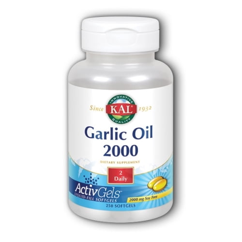 Suplemento Kal Garlic Oil 1500 250 cápsulas blandas (paquete de 2 ...
