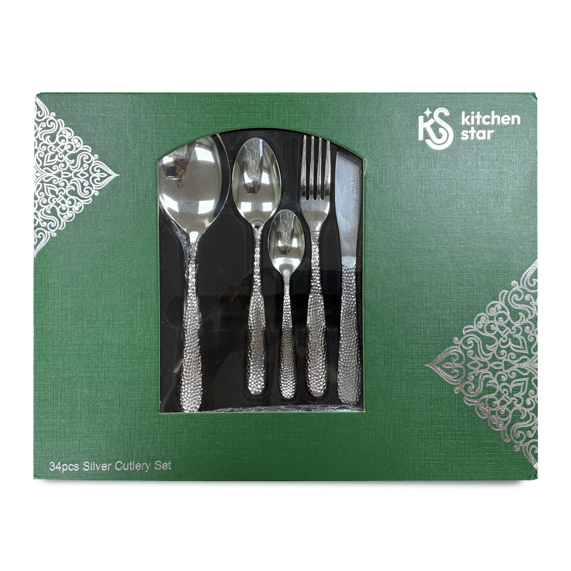Click here for Kitchen Star Stainless Steel 34 Piece Flatware Set prices