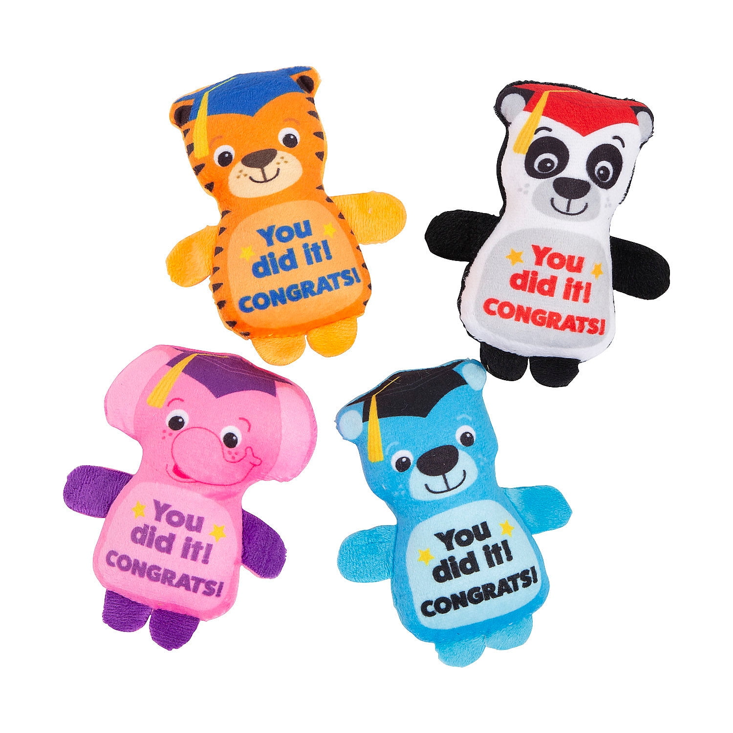 Fun Express Bulk 50 Pc. Stuffed Animal Characters with Graduation Cap ...