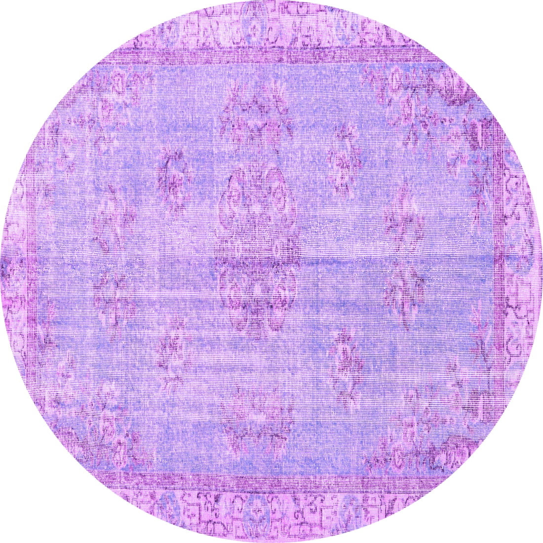Ahgly Company Indoor Round Persian Purple Bohemian Area Rugs, 8' Round ...