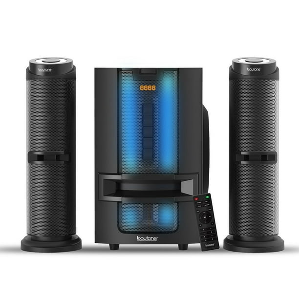 Boytone 2.1 BT Powerful Home Theater Speaker System with FM Radio ...