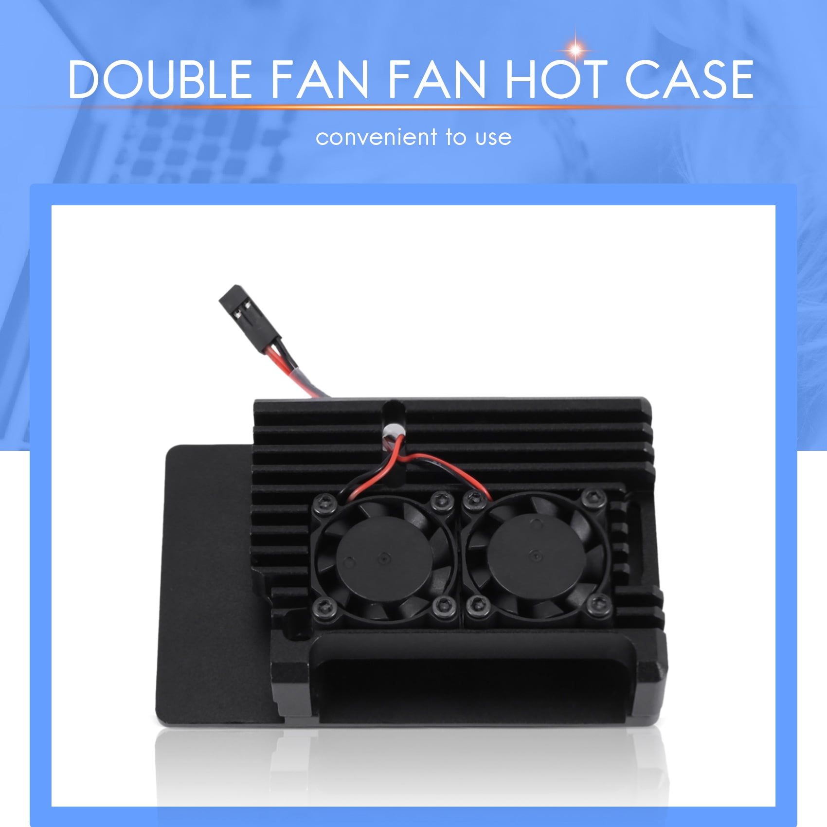 for Raspberry Pi 4 Aluminum Case with Dual Cooling Fan Metal Shell ...
