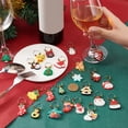 1Set Christmas Theme PVC Plastic with Glass Seed Bead Wine Glass Charms ...