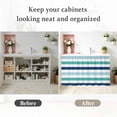 Blue Turquoise Navy Striped Cabinet Curtain, Modern Minimalist Abstract ...