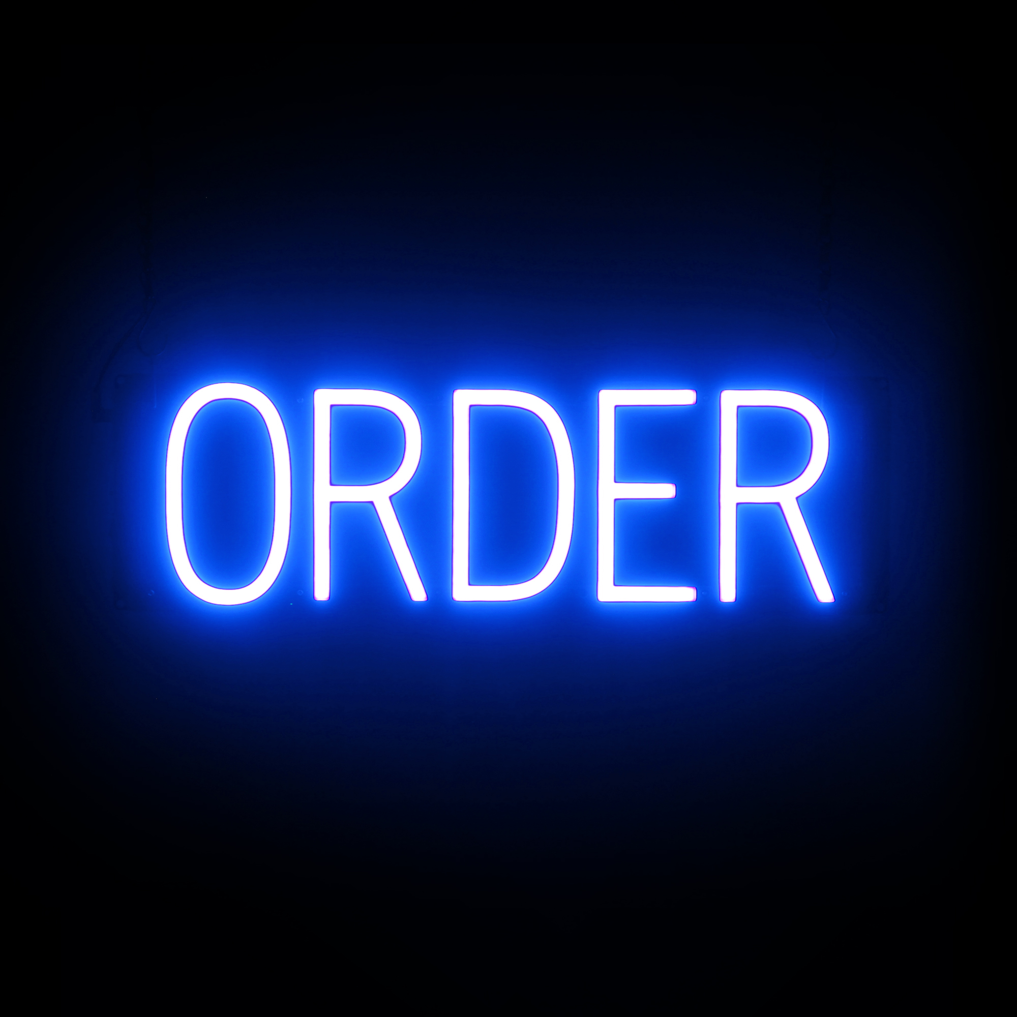 SpellBrite ORDER LED Sign for Business. 20.3" x 6.3" Blue ORDER Sign ...