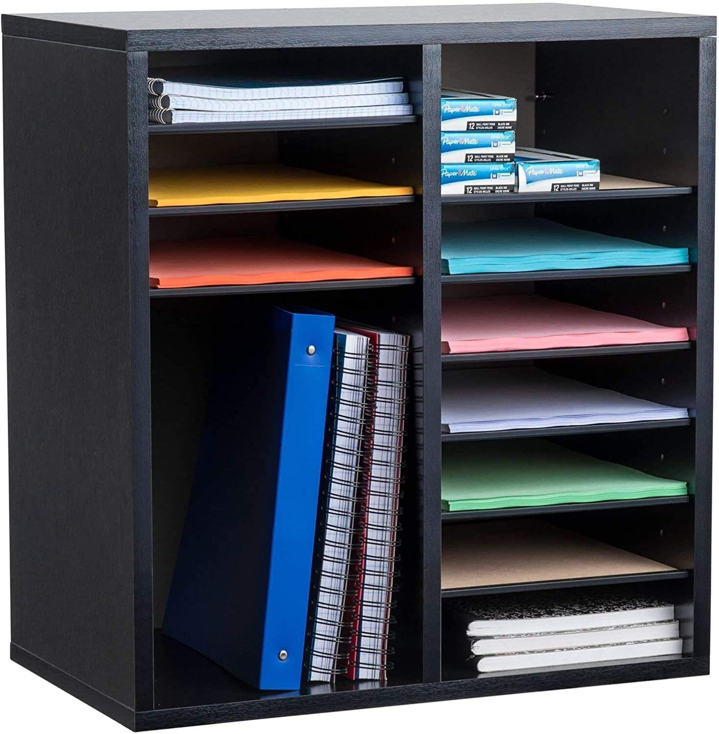 AdirOffice Paper Organizer Literature File Sorter, 16 Compartment ...