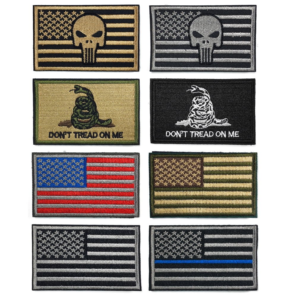 8 Pieces American Flag Tactical Morale USA Military Patch Bundle for ...