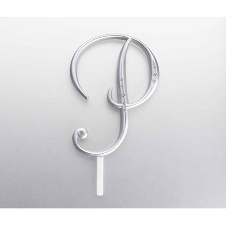 Lillian Rose Rhinestone, Monogram Cake Topper Letter P Silver | Walmart ...