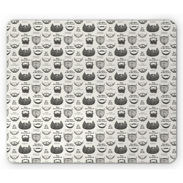 Human Anatomy Mouse Pad, Various Beards and Mustaches Type Hand Drawn ...