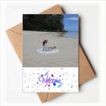 Ellie Yao Beautiflu Girl Beach Sea Reef Welcome Back Greeting Cards ...