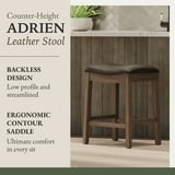 Maven Lane Adrien Counter Stool, Reclaimed Oak, Ronan Stone Vegan ...