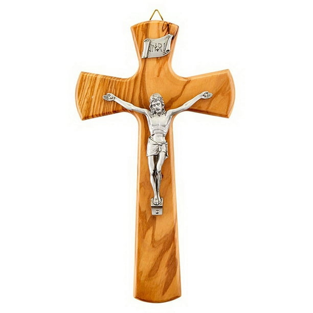 Jeweled Cross JC-4132-E Olive Wood Crucifix - Walmart.com
