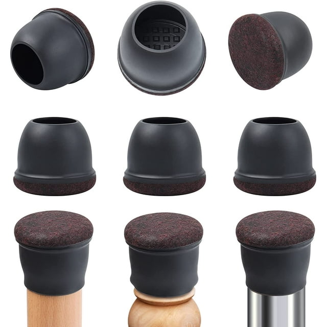 16 PCS Chair Leg Covers,Silicone Chair Leg Floor Protectors with Felt ...