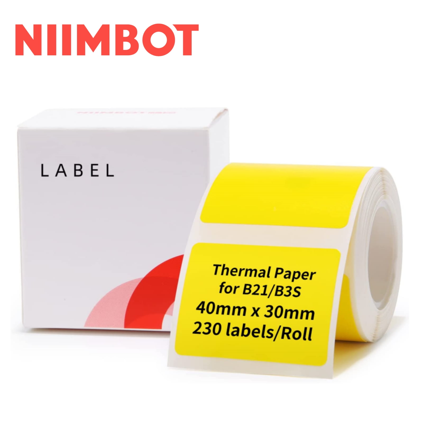 NIIMBOT Labels for B1/B21/B3S Label Printer, Thermal Labels 1.57"x 1.18"(40x30mm), 1 Roll of 230 ...