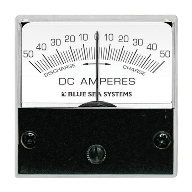 BLUE SEA 8254 DC Zero Center Micro Ammeter - 2"" Face, 50-0-50 Amperes ...