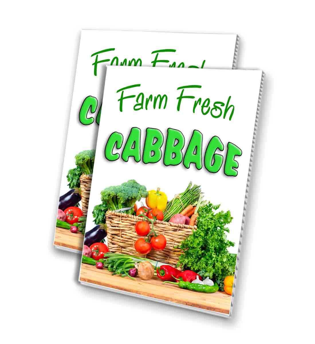 Farm Fresh Cabbage (24" X 36") 4mm Corrugated Plastic Panel, Graphics ...