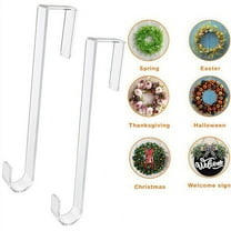 2 Pack Clear Wreath Hangers, Heavy-Duty Over The Door Hooks for Front ...